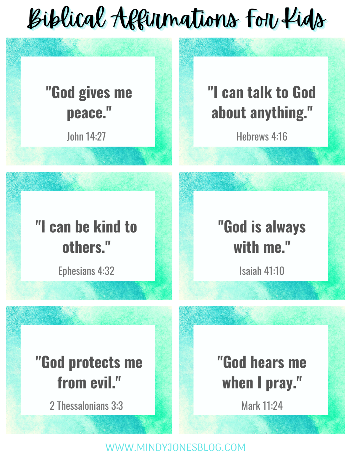 biblical affirmations for kids (2) | Mindy Jones Blog