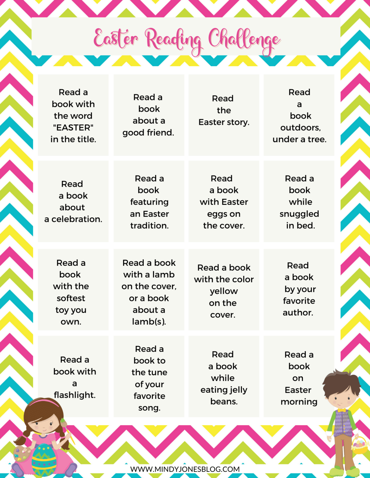 Super Fun Easter Reading Challenge Kit For Kids! {Free Printable}