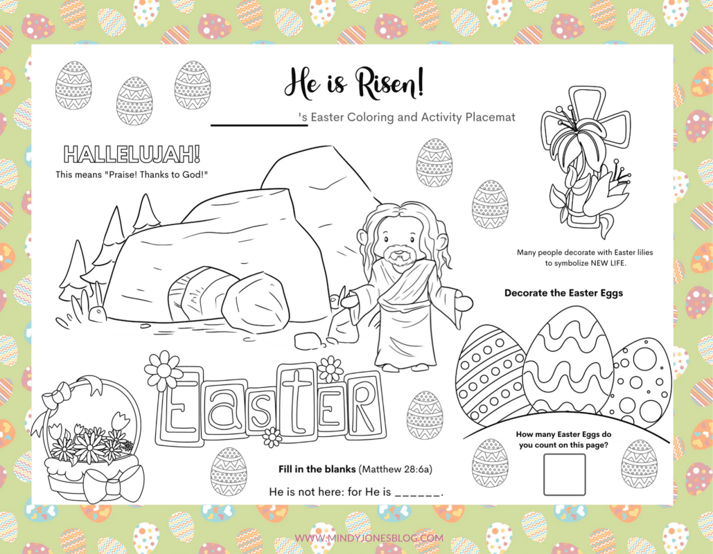 he is risen easter coloring page | Mindy Jones Blog